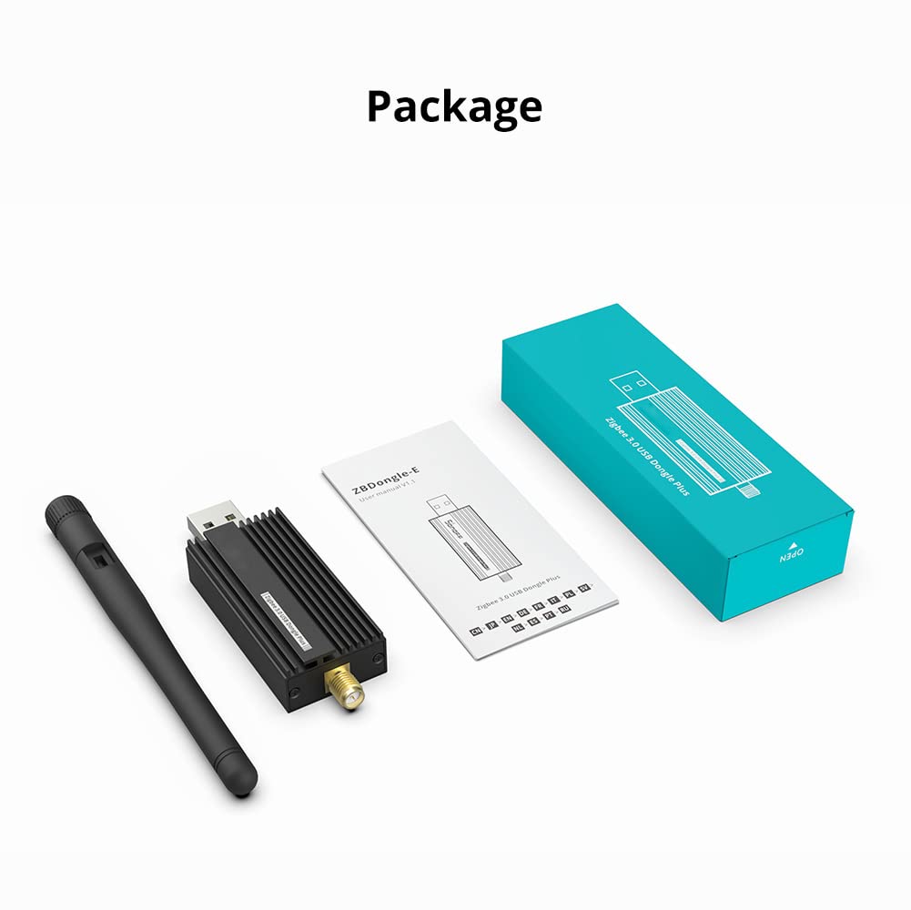 Smilewolf Zigbee 3.0 USB Dongle Plus Gateway,Wireless Zigbee 3.0 USB Adapter,Universal Zigbee Gateway Adapter with Antenna,for Home Assistant,Open HAB,etc (ZBDongle-E)
