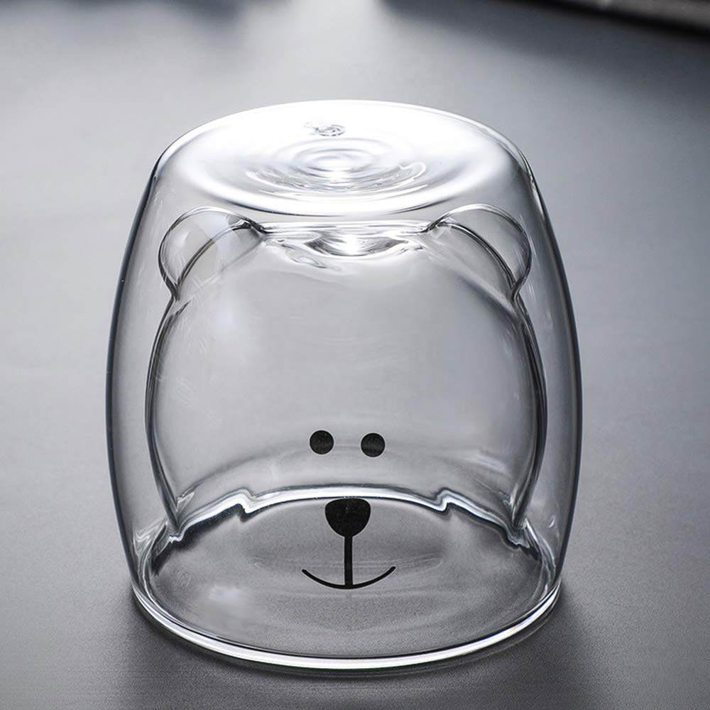 MOOVGTP 4Pcs Cute Coffee Mugs, Bear Duck Cat Tea Cup Double Wall Glass Mugs Milk Cup for Office and Personal Birthday 4 Count Pack of 1 201211ZY074444 8997 1506569821