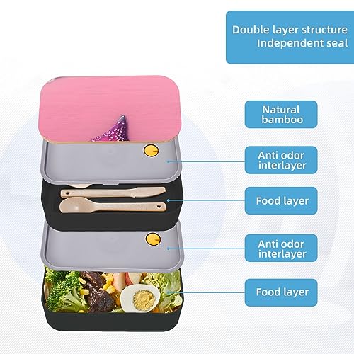 Pink Sand Beach Adult Lunch Box, Bento Box, With Cutlery Set Of 3, 2 Compartments, Rectangular, Lunch Box For Adults