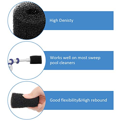 Pool Sweep Hose Tail Scrubber Replacement for Polaris, CoiTek High Density 12 Pack Pool Cleaner Sweep Hose Scrubber Replacement Fits for Polaris 180, 280, 360, 380, 480, 3900 Pool Filter Cleaner Parts