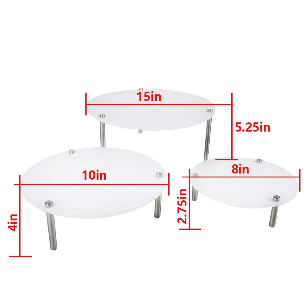 MIGHTDUTY3 Pcs Round Clear Acrylic Cake Stands, Cupcake Dessert Cake Holder Set, 3 Pack Acrylic Cupcake Display Set for Birthday Wedding Party Baby Shower Servings Platter Tower Decorations Clear