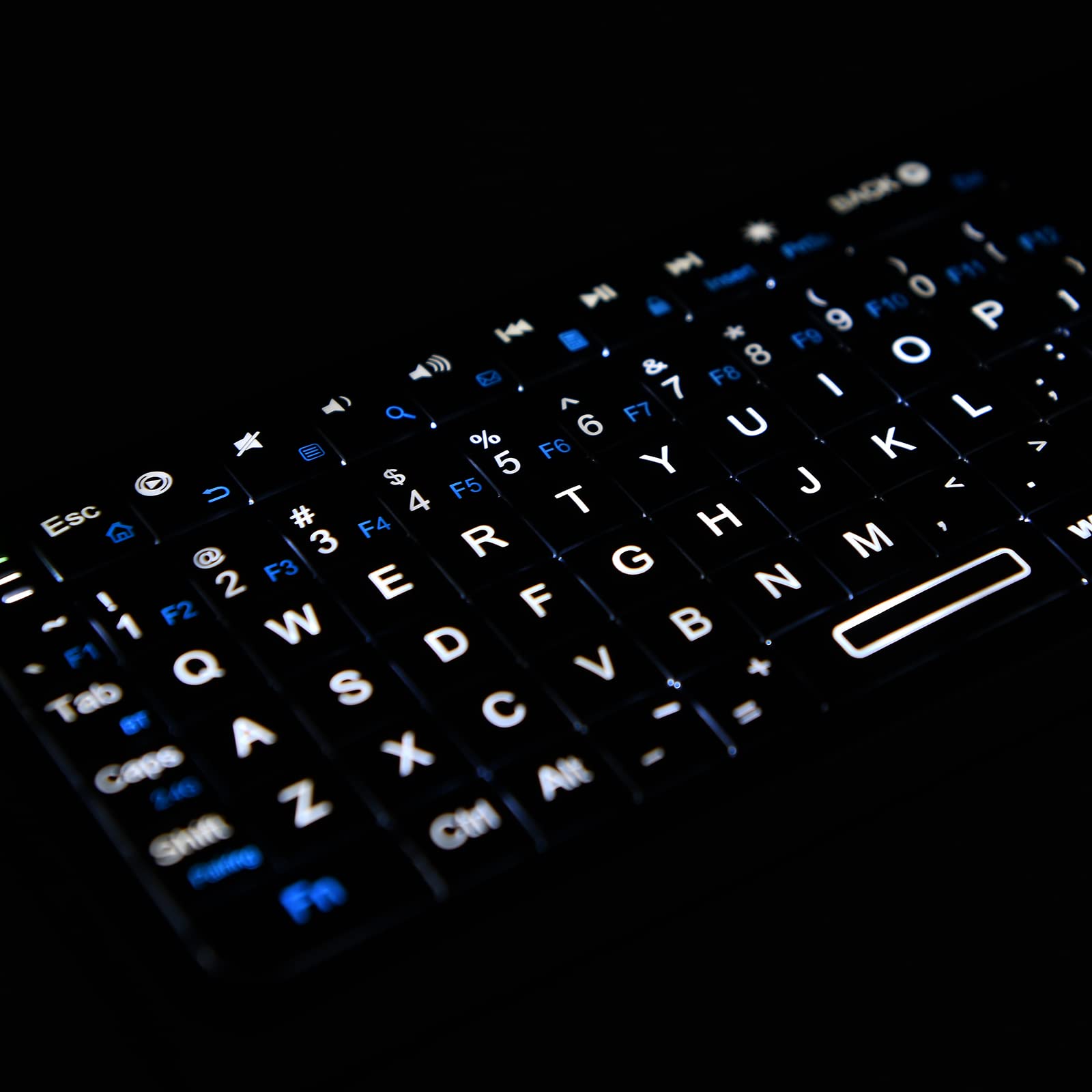 Rii K06 Mini Bluetooth Keyboard,Backlit 2.4GHz Wireless Keyboard with IR Learning, Portable Lightweight with Touchpad Compatible with Android TV Box/Mac/Windows/HTPC (2.4G and Bluetooth)