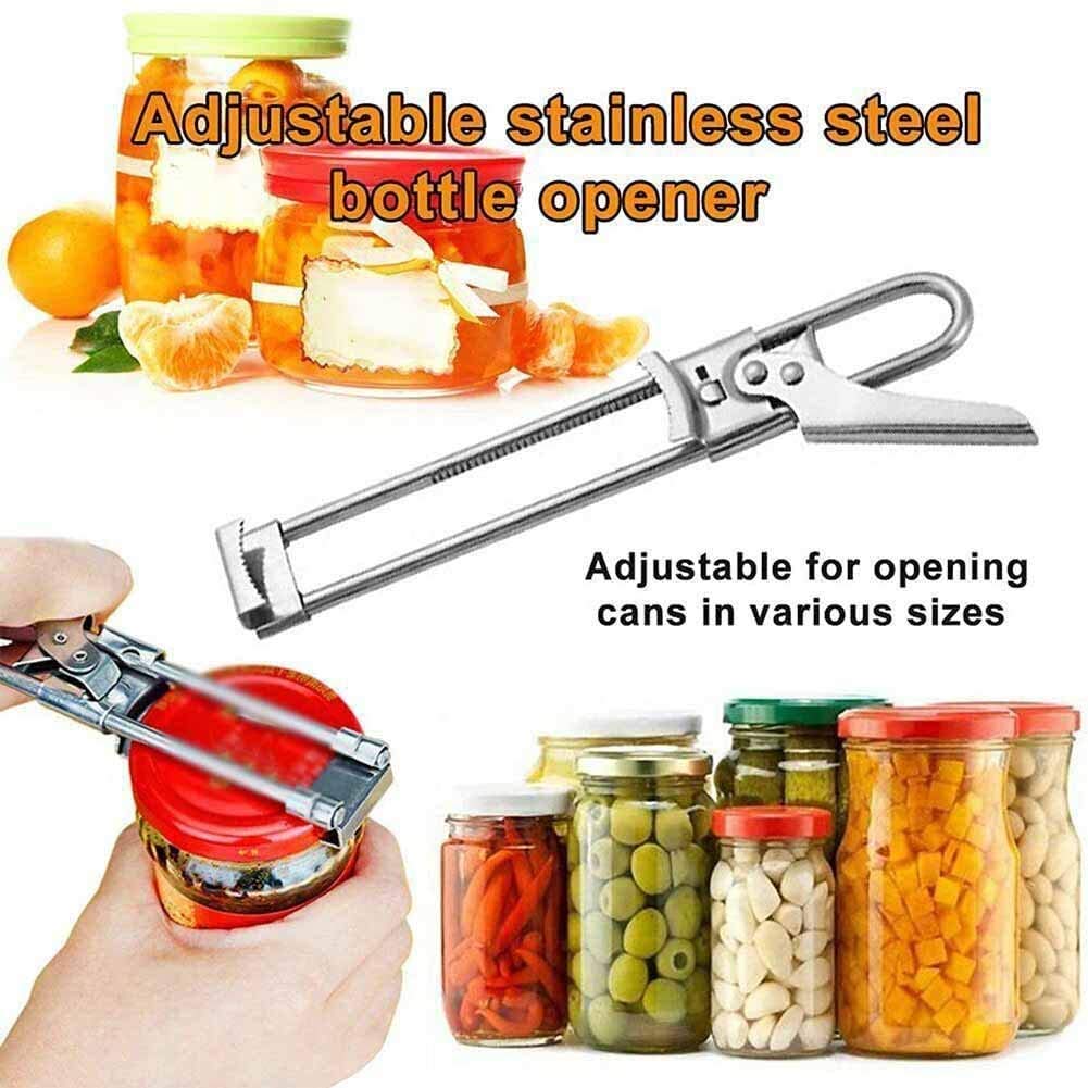 Master Jar Opener Adjustable Jar & Bottle Opener, Multifunctional Stainless Steel Manual Can Opener Jar Lid Gripper, Easy Open Adjustable Jar Opener