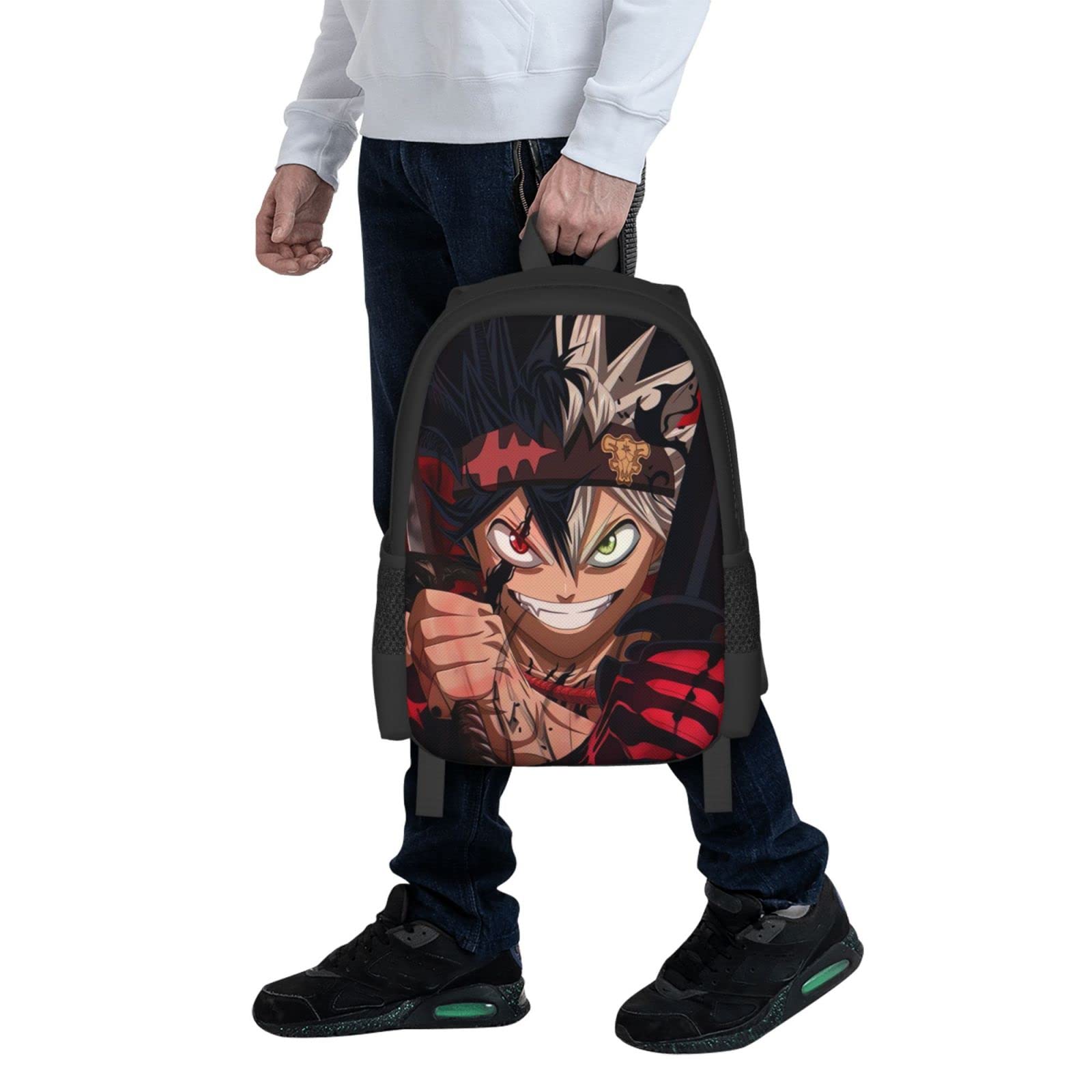 KEWRJFWA Anime Black Clover Backpack Canvas Backpack for Man Women Daily Quick drying Simple Cartoon Bags Office Travel Backpack
