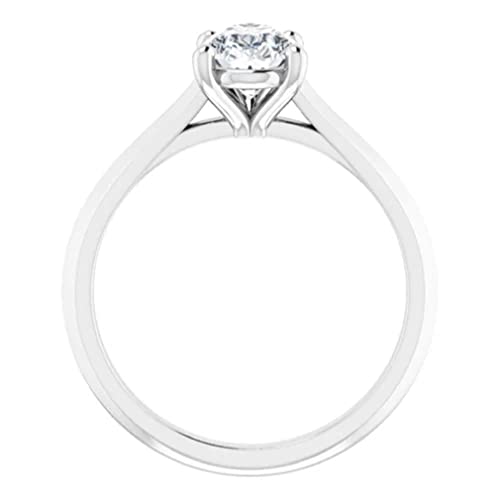 Pear Moissanite Engagement Ring Set 1 CT Handmade 14K Solid White Gold Ring for Women Solitaire Colorless Diamond Anniversary Halo Bridal Wedding Ring Proposal Gift VVS1 Colorless