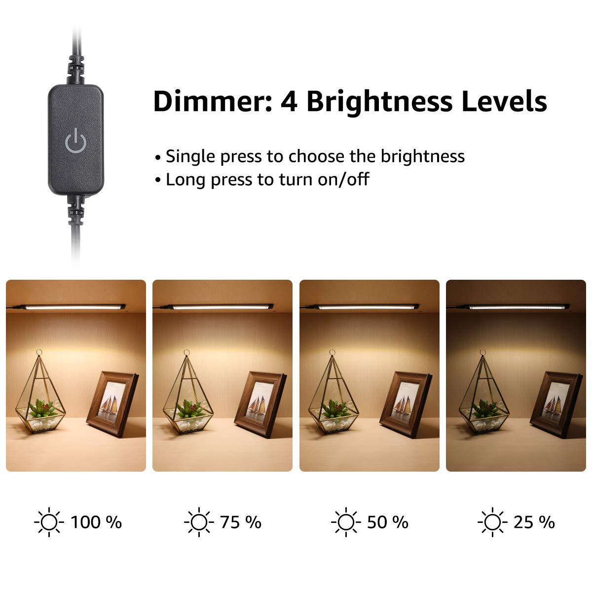 LE LED Under Cabinet Lighting Plug in Kitchen Under Counter Lights, Linkable Touch Dimmable 6 pcs 12 inches Light Bars, 24W 1800lm 3000K Warm White 12V Undermount Lighting for Cupboard, Shelf, Closet