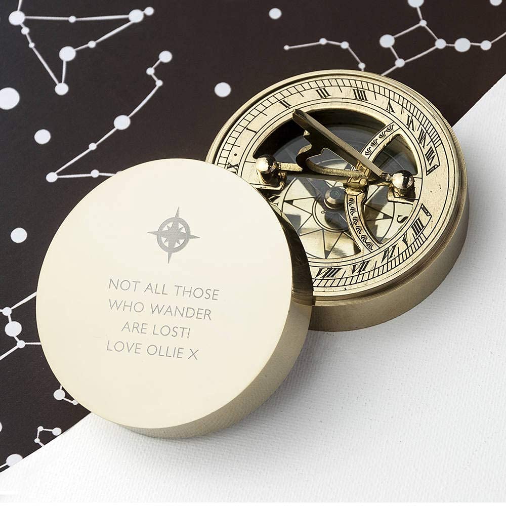 Personalized Fathers Day Gift for Dad Compass Personalized Compass Engarved Antique Compass Custom Gift Brass Sundial Compass Dad gift, Luxury personalized gift.