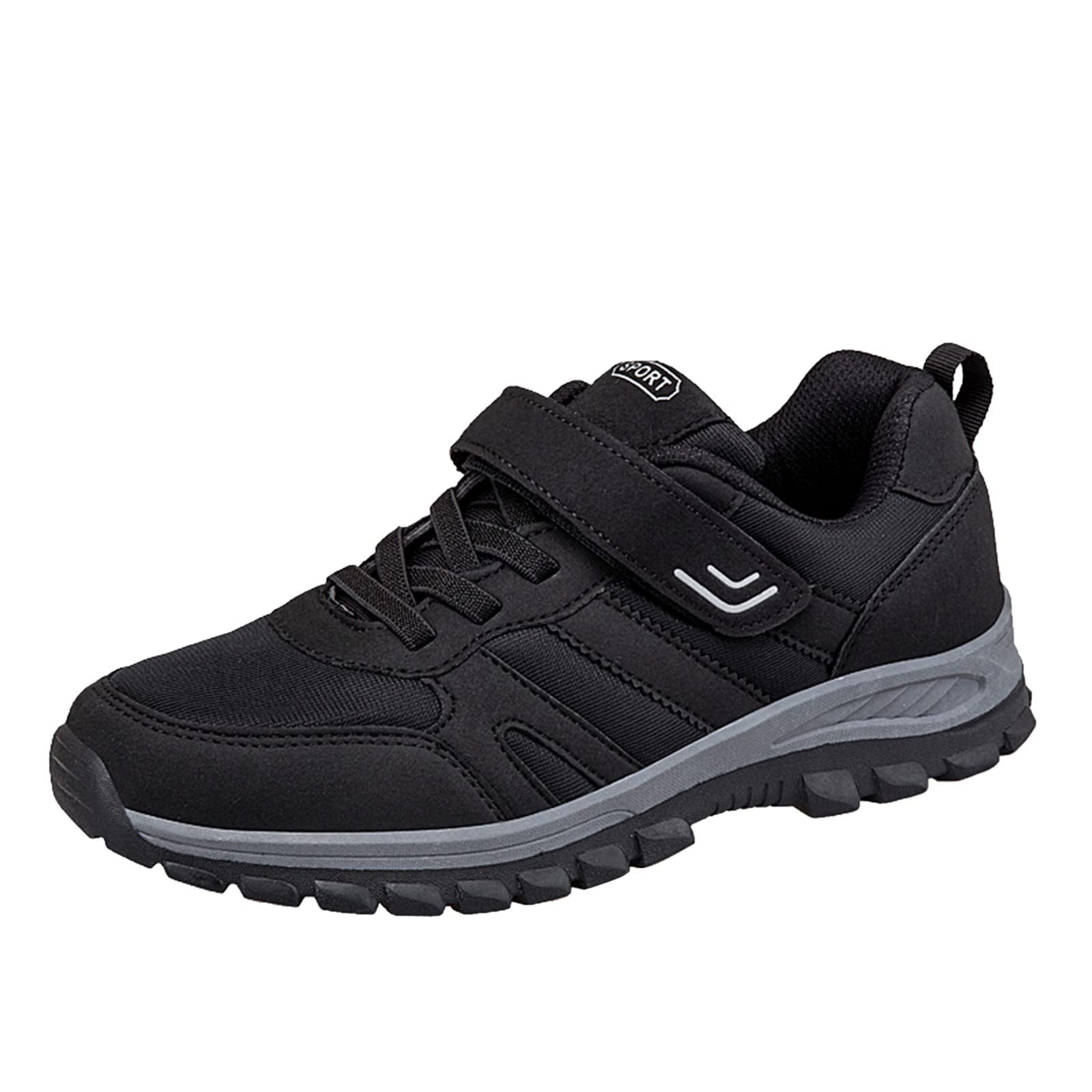 Men's Simple and Fashionable Flying Woven Round Head Solid Color Lightweight Breathable Soft 530 Mens Shoes Sneaker Black