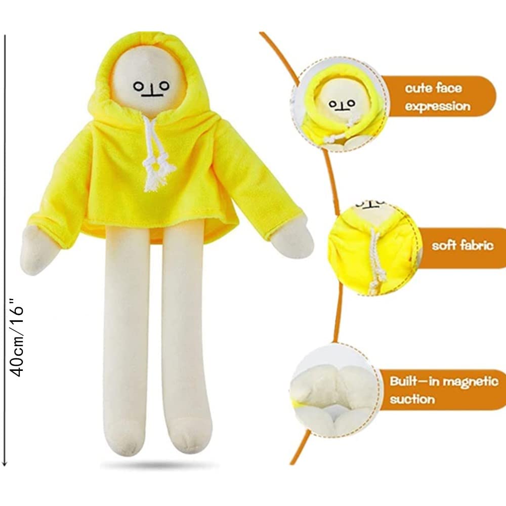 OUKEYI 16Inch Banana Doll, Plush Banana Toy Manwith Magnet Funny Changeable Plush Pillow Toy, Funny Man Doll Decompression Toy Birthday Gift