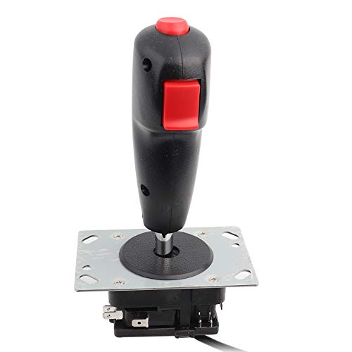 Schellen Flight Joystick, Plastic Black and Red 8 Way Joystick with Trigger and Top Fire Button for DIY Arcade Game Machine Parts