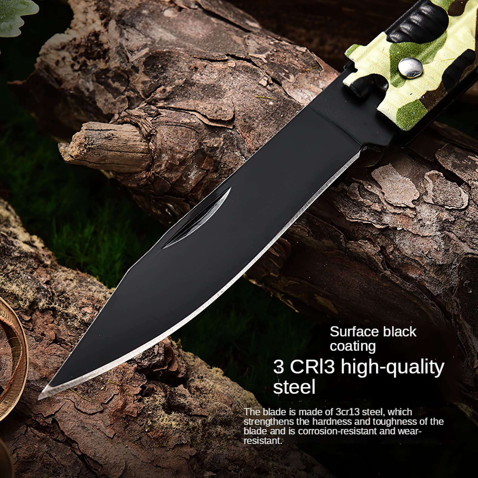 N//C Folding Knife, Mini EDC Cool Sharp Tactical Folding Pocket Knife Multi-functional EDC Knife for Outdoor Camping Hiking Hunting Survival Work (Black)