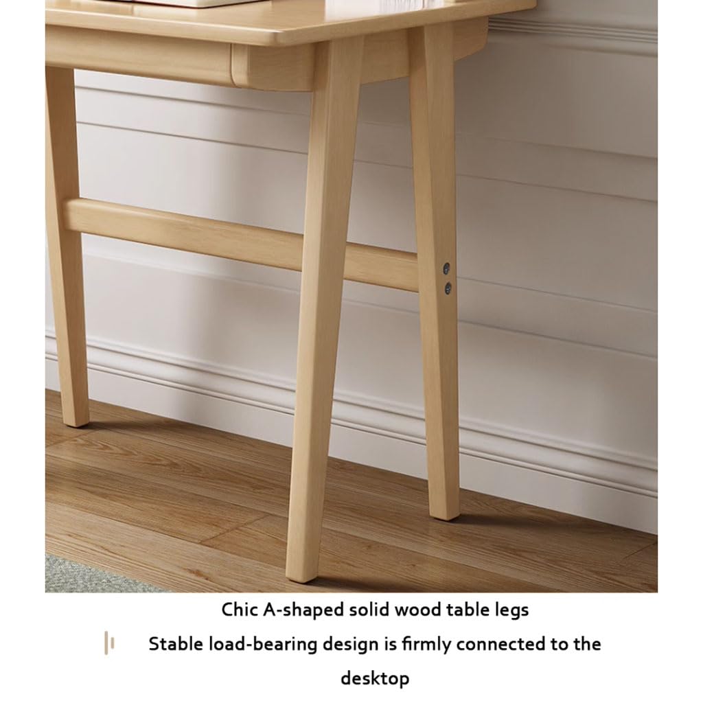 JITEM Computer Desk W/Bookshelf Wooden Home Office Writing Desk Modern Makeup Vanity Desk Workstation Laptop Table for Bedroom