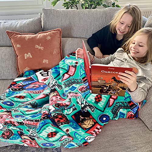 ZonLi Kids Blanket Flannel Fleece Throw Blanket Twin Size 60" x 80" Cat Noir Miraculous Ladybug Bluey Blankets for Boys Soft Fuzzy Plush Blanket Cozy for Travel Bed Saint Patrick Spring