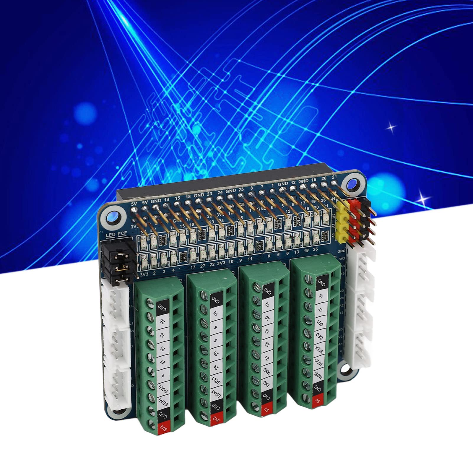 Sensor Expansion Board, Development Board ADDA Chip LED GPIO IO Port Clear Identification Standard Hole Excellent PCB for 4B 3B CM4