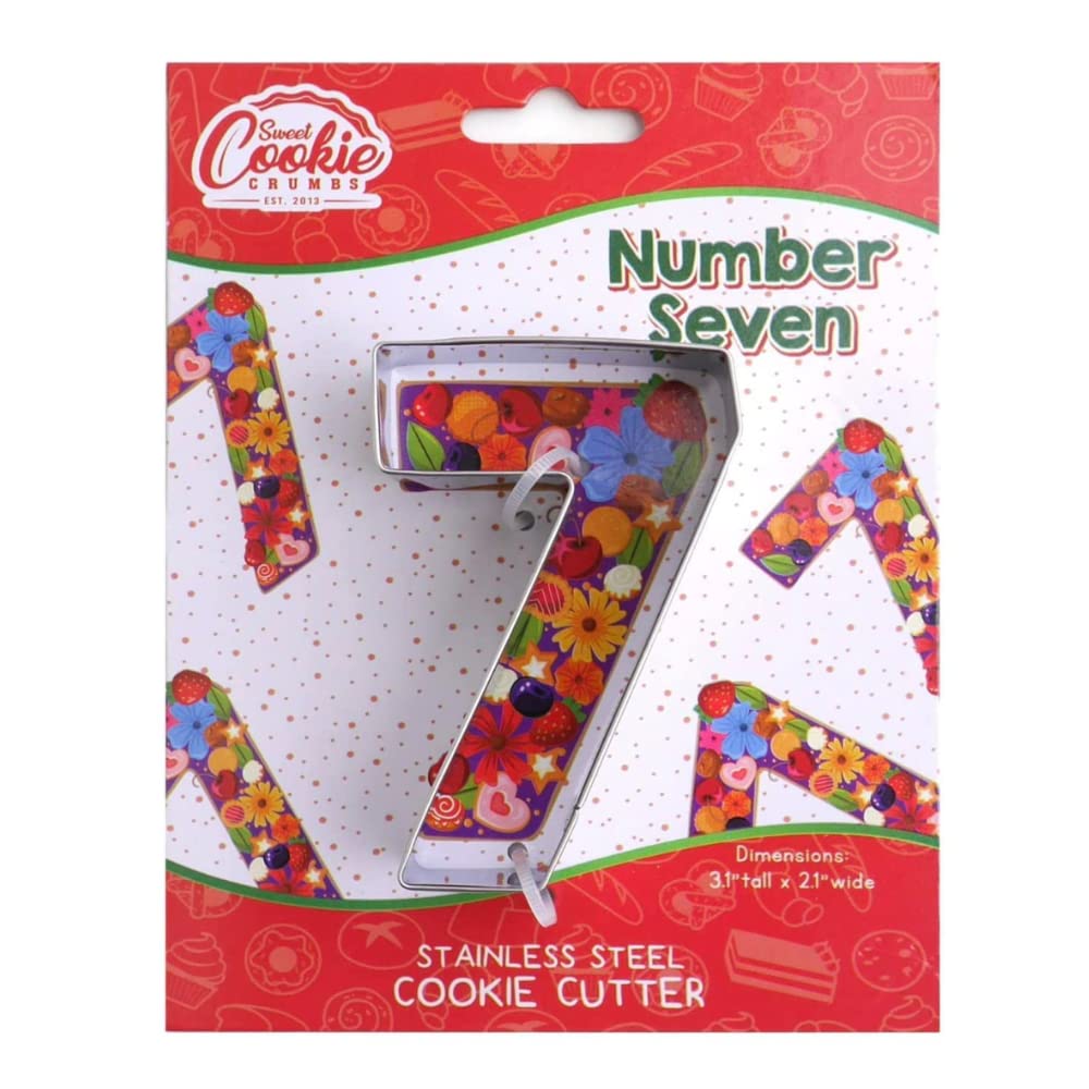 Number (7) Cookie Cutter, Premium Food Grade Stainless Steel, Dishwasher Safe