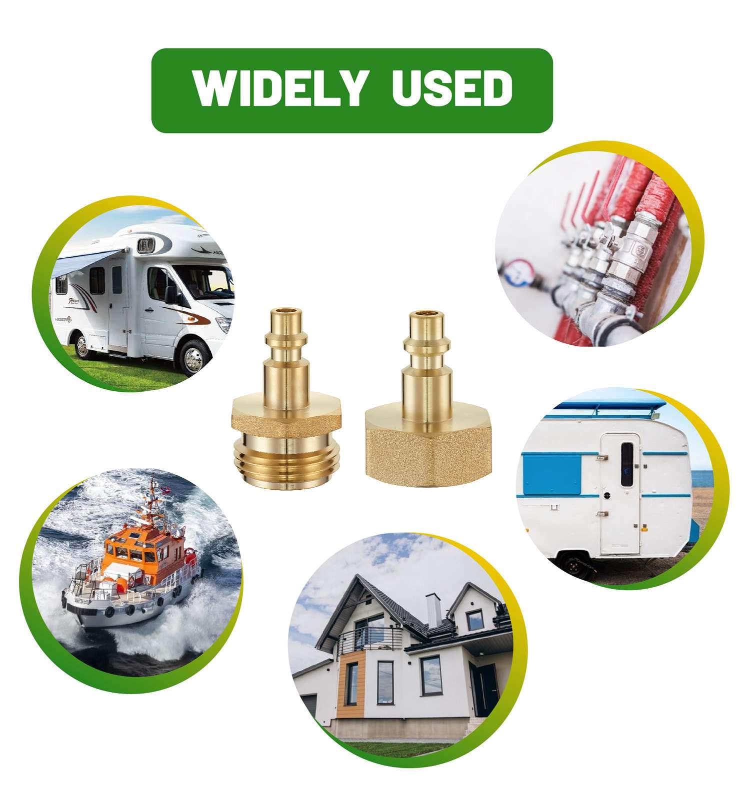 Litorange Lead-Free Brass Winterize Sprinkler Systems: Air Compressor Hose Water Faucet Blow Out Adapter Fitting For RV, Travel Trailer, Boat & Camper(a couple)