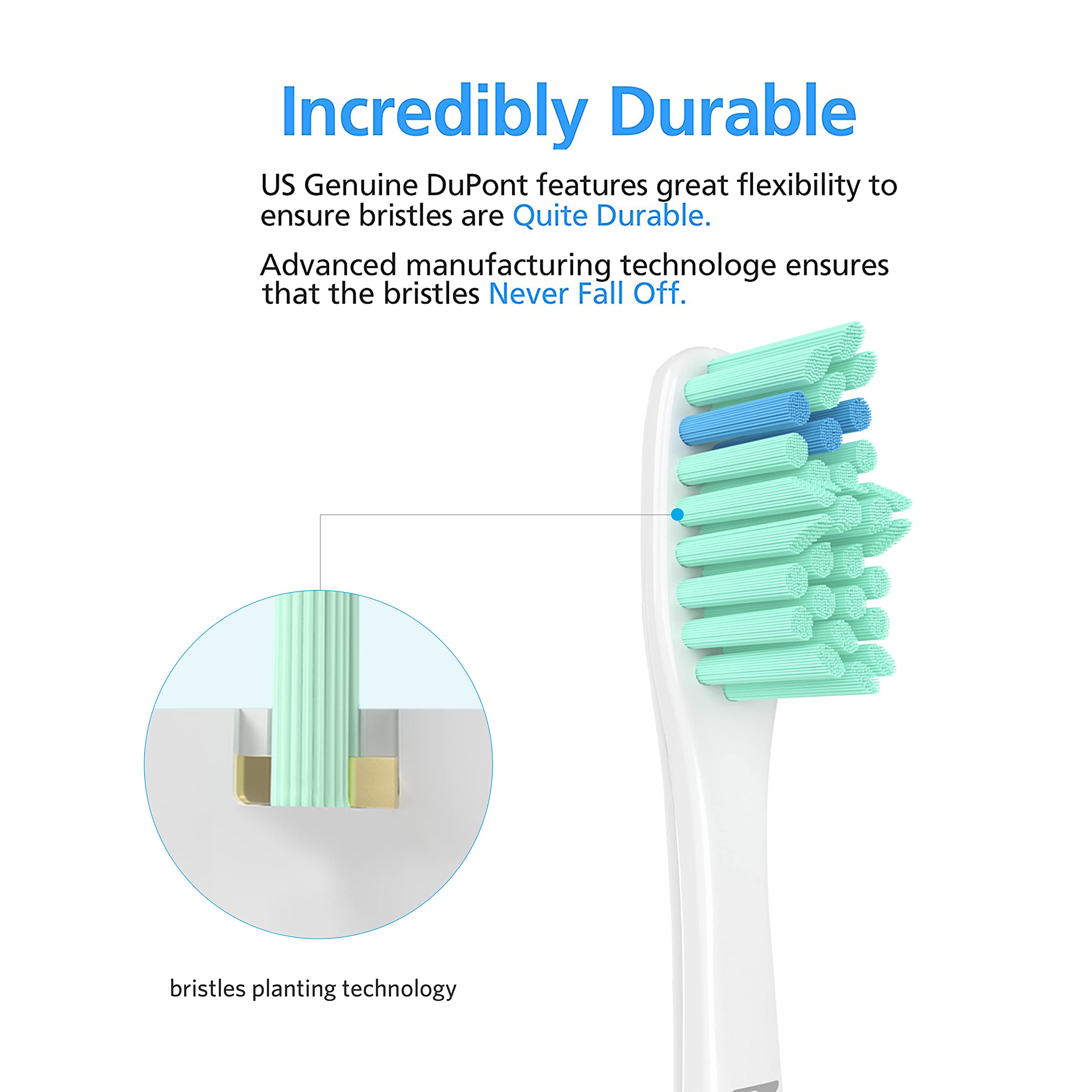 Senyum Replacement Toothbrush Heads Compatible with Philips sonicare E-Series, Replacement Brush Heads Come with Caps, 6 Pack