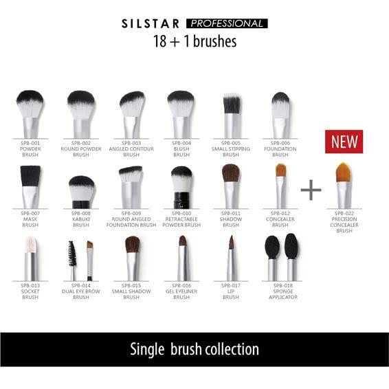 SILSTAR PROFESSIONAL PRECISION CONCEALER BRUSH SPB022, CRUELTY-FREE SYNTHETIC HAIR FACE BRUSH FOR FLAWLESS MAKEUP APPLICATION WITH NATURAL BIRCH WOODEN HANDLE MADE IN KOREA…