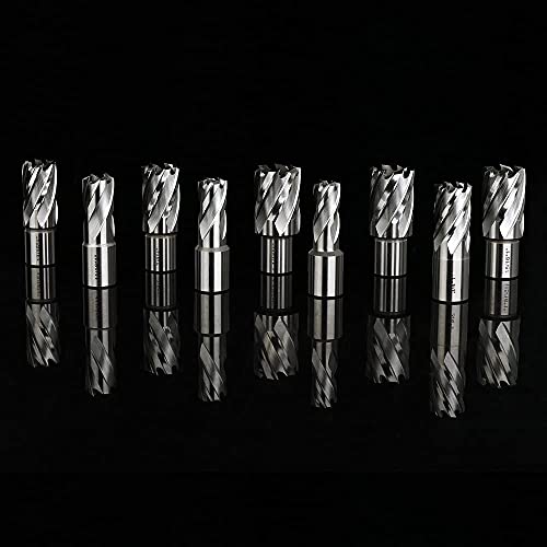 OSCARBIDE Annular Cutter Set 13pcs 3/4"Weldon Shank 1"Cutting Depth and 7/16 to 1-1/16 inch Cutting Diameter Mag Drill Bits for Magnetic Drill Press with 2 pcs Pilot Pins
