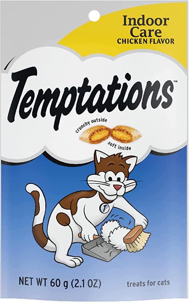 Petlewa (8 Pack) Temptation Hairball Control Chicken Flavor Crunchy Cat Treats ( 2.1 oz, 60 g)