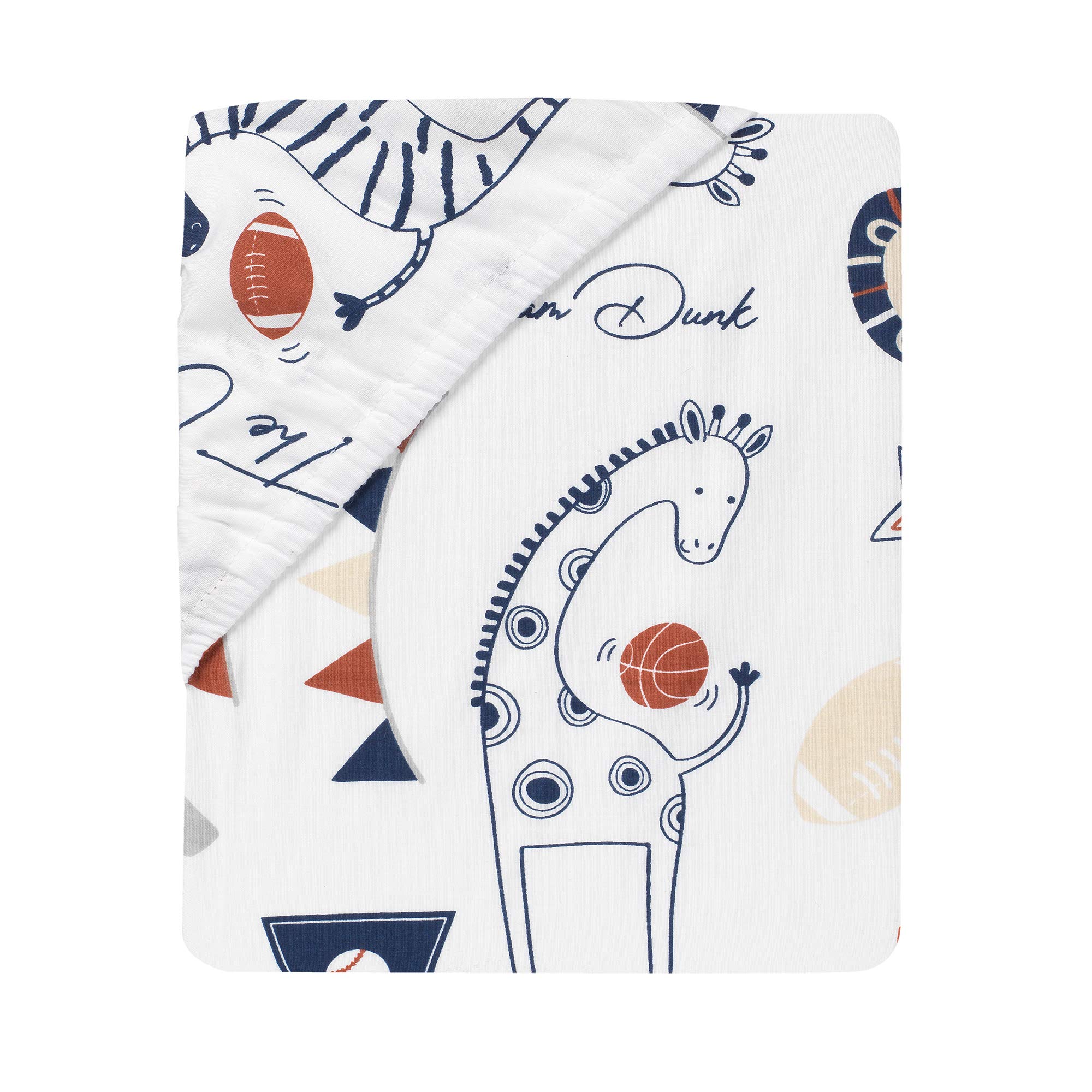 Lambs & Ivy Hall of Fame Animals/Sports 100% Cotton Fitted Baby Crib Sheet