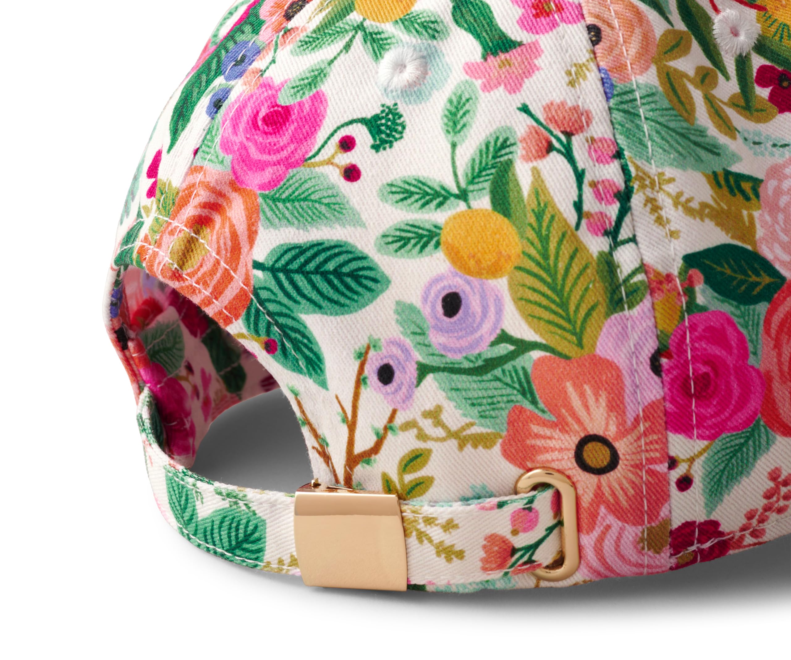 RIFLE PAPER CO. Garden Party Women's Baseball Hat | Classic Six-Panel Floral Print Cap with Adjustable Strap, Made from 100% Cotton, One Size Fits All