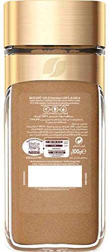 NESCAFE Gold Espresso 100% Arabica Aroma Intense Instant Coffee Beans Beverages for a Perfect Day Start Jar 100 gm