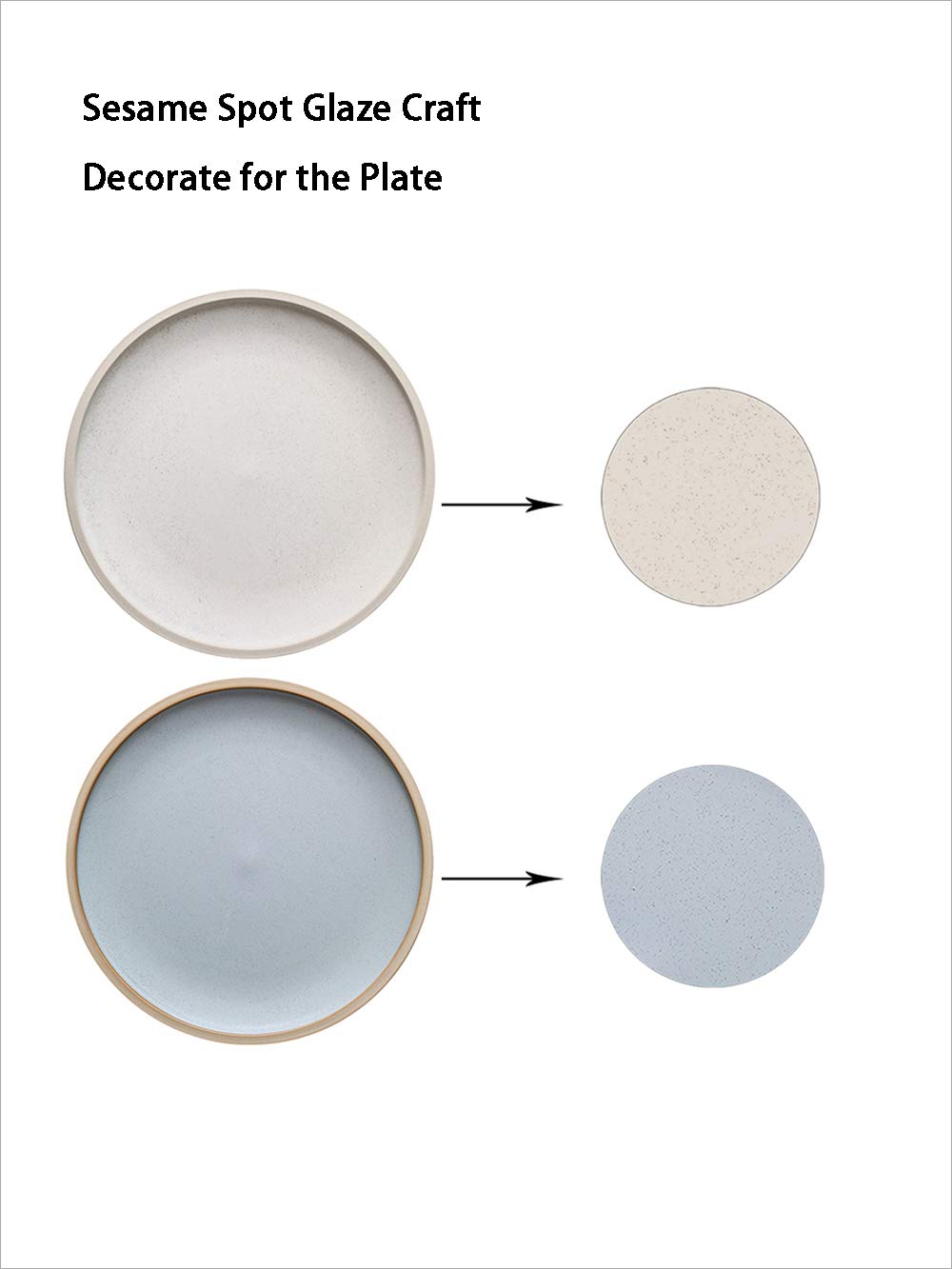 MDZF SWEET HOME 8.3-Inch Porcelain Dinner Plates Set, Pasta Serving Plates Matte Glaze Dessert Dishes - Set of 4
