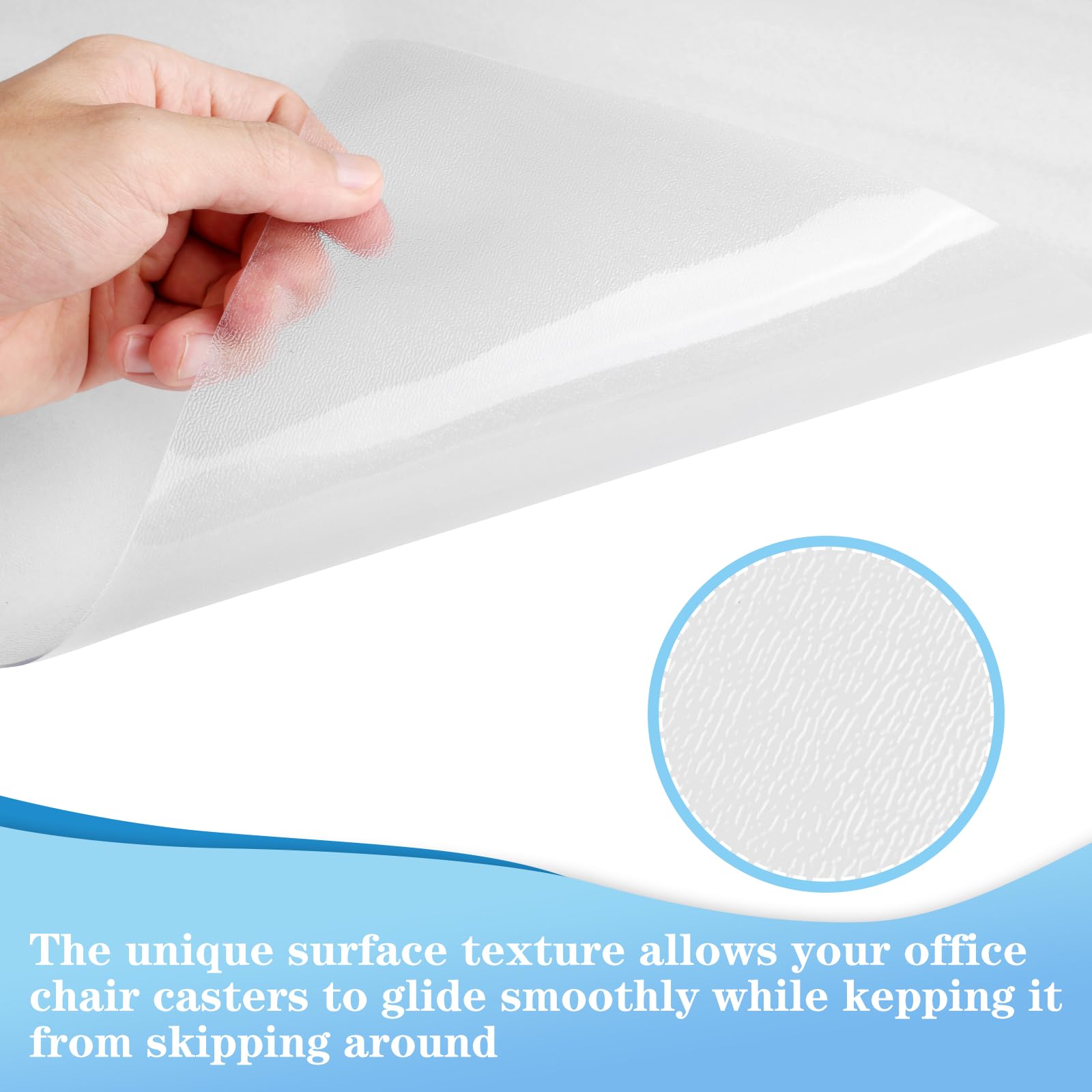Luxstep Office Chair Mat for Carpet,Chair Mat for Carpet,Heavy Duty Hardwood/Tile Floor Protector,Easy Glide Desk Chair Mat for Work,Study,Dining and Gaming with Extended Lip, Crystal Clear(36βx 48β)