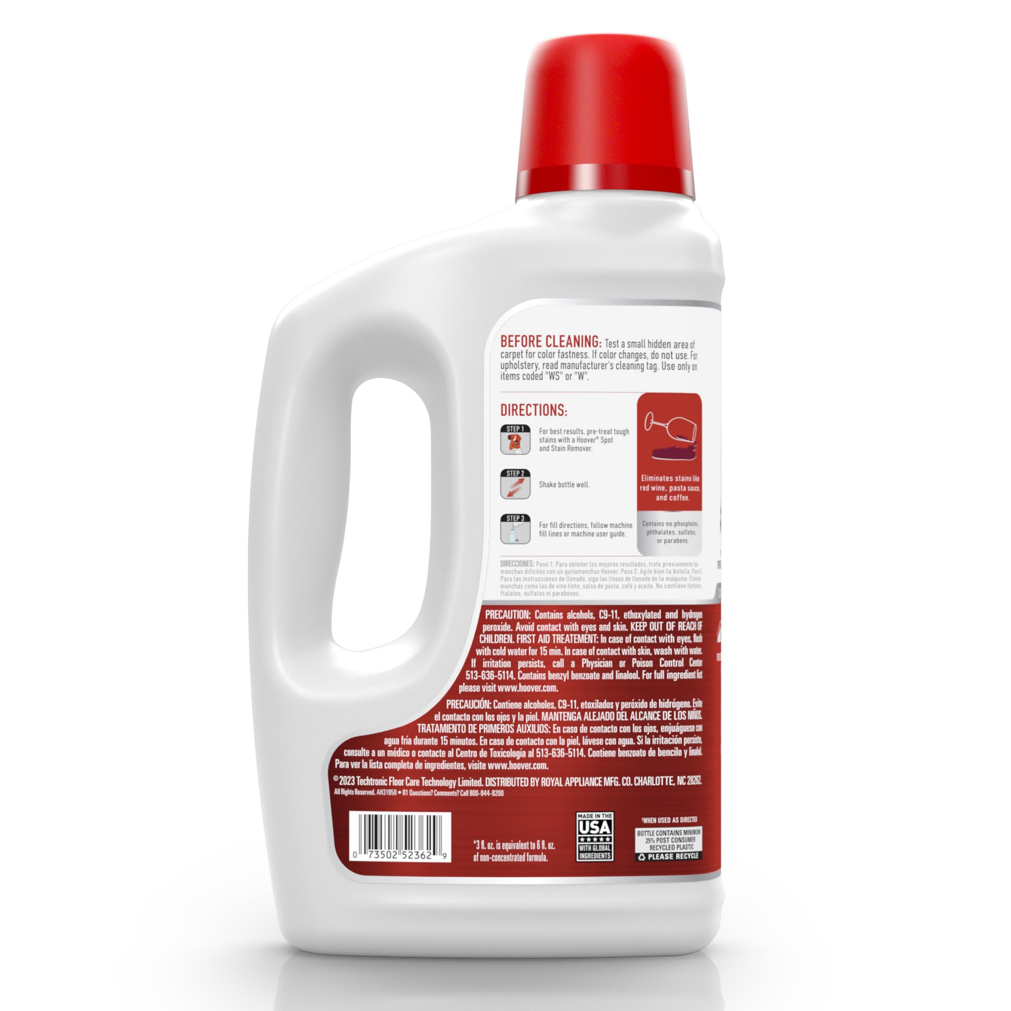 Hoover Oxy Deep Cleaning Carpet Shampoo, Concentrated Machine Cleaner Solution, 50 fl oz Formula, White, AH31950, (Pack of 1)
