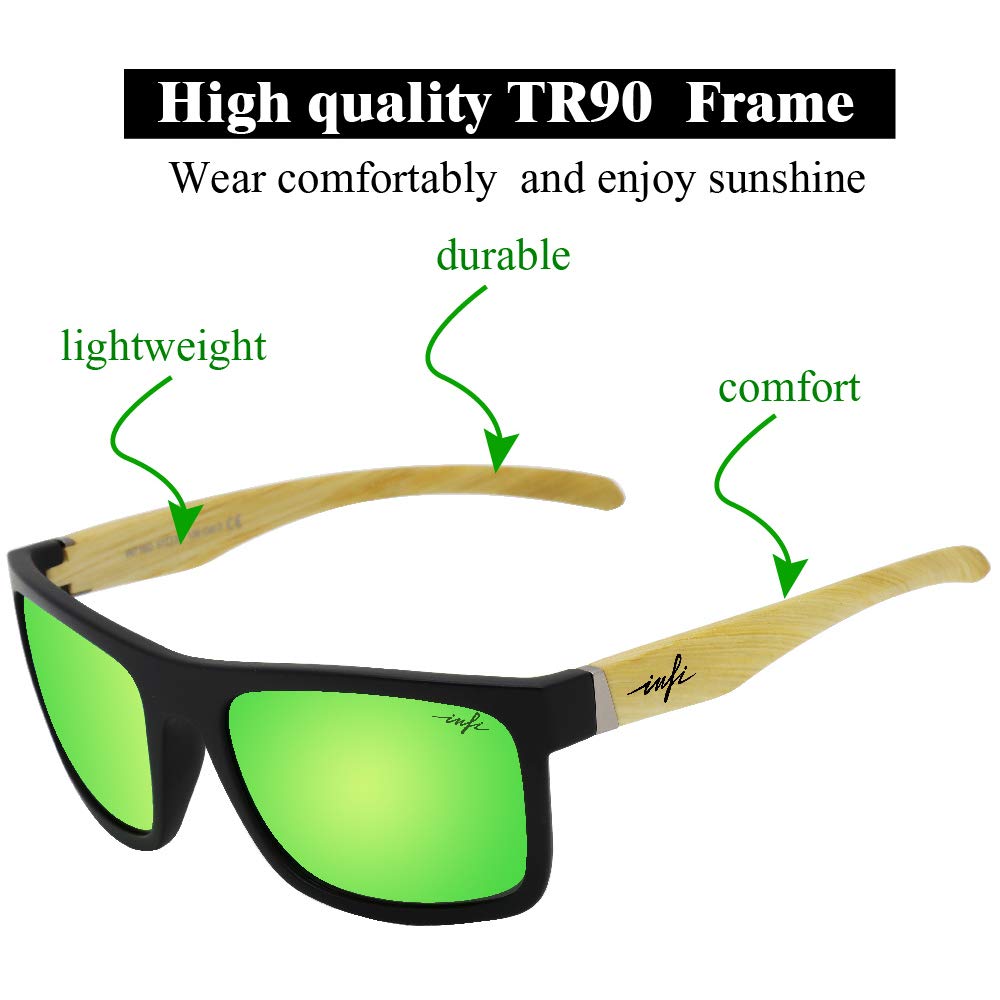 INFI Polarized Sunglasses for Men Fishing Driving Running Mirrored Glasses UV400 Protectiont