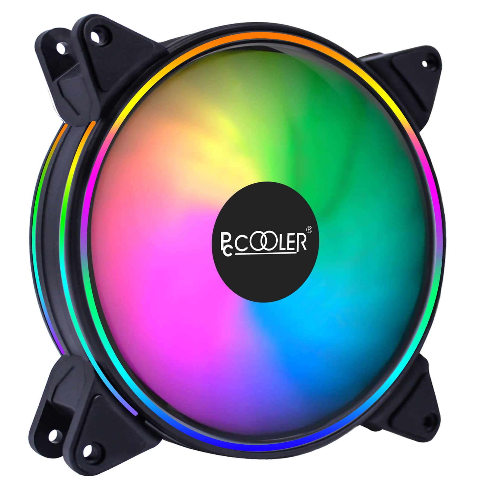 PCCOOLER 140mm Fan Dual Light Loop Series, Premium 140mm RGB PWM Fan, ARGB 3-Pin PC Fan - High Performance Silent Computer Cooling Fan with Hydraulic Bearing - 140mm Case Fan for PC Cases