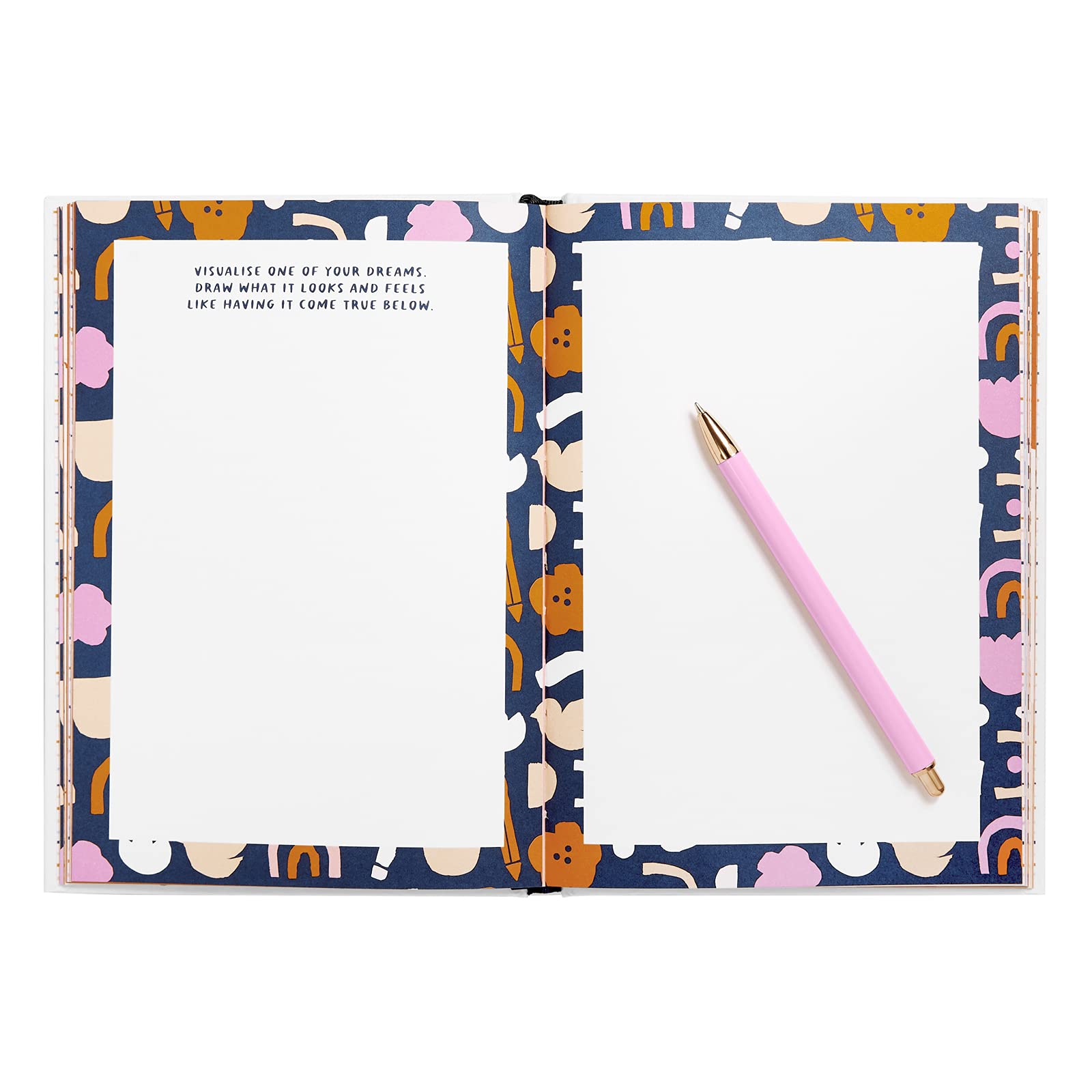 kikki.K x Malala Fund Collection - Write Reflect Dream Explore Journal in Pale Peach, Prompted, Lined, Blank and Printed Pages, 208 Pages, 8.50" L x 6.06" W x 0.51" H