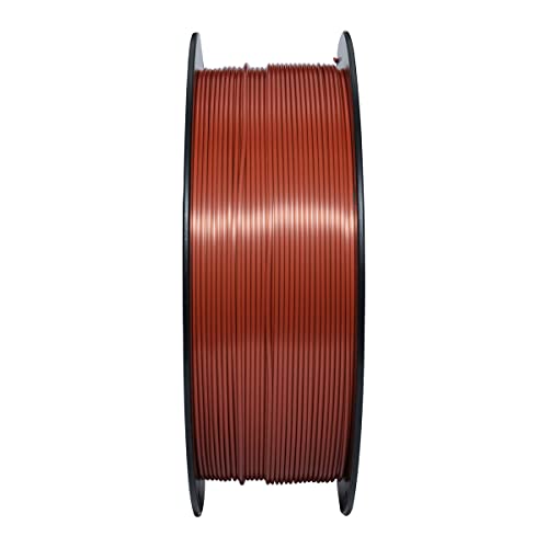 PLA Silk Copper 3D Printer Filament 1.75mm, RongTong 3D Printing Silk PLA 1kg/2.2lb Spool Printing Material, Silky Shiny Metallic Luster Surface Filament, Fits Most FDM 3D Printers