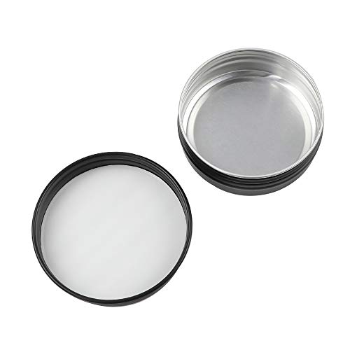 Moretoes 36 Pack Tins, 2 Oz Metal Round Balm Tins, Black Tins Aluminum Cans, Empty Containers with Screw Lids for Salve, Spices or Candies