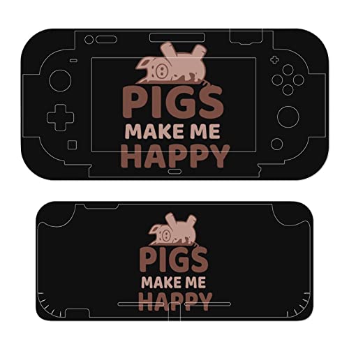 Pigs Make Me Happy Decal Stickers Cover Set Full Wrap Skin for Switch Protection Faceplate Sticker for Switch