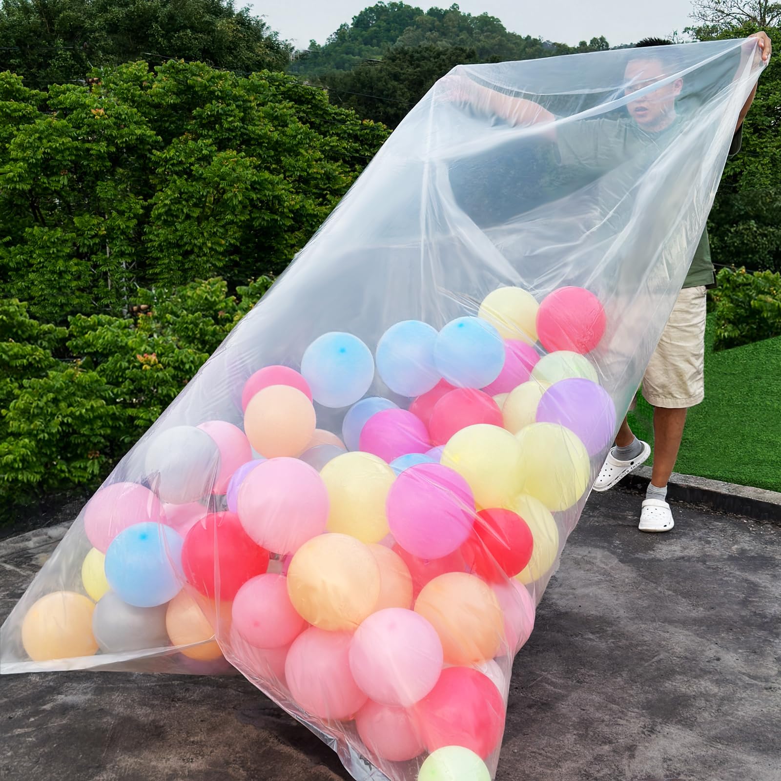 Large balloon bags (4 Pcs),balloon transport bags transparent giant storage bags98 x 59 inch(2pcs) 59 x 47 inch(2pcs)