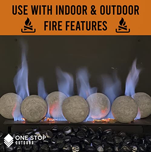 Premium Ceramic Fiber Fire Balls for Fire Bowl - (Set of 15-3β in Diameter Ball) Perfect Modern Decor Accessory Round Sphere for Fire Pit/Fire Table/Indoor & Outdoor Fireplace (Black)