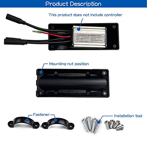 OneGas Controller Box for Electric Bike,ABS Lithium Battery Controller Box Case Kit,Black E Bike Conversion Part for EBike Moped Scooter Mountain Bike