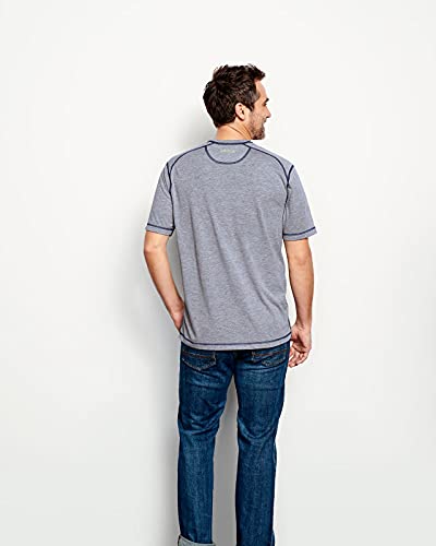 Orvis Drirelease Short-Sleeved Crew - Classic Crew Neck Men’s T-Shirts with Moisture-Wicking Drirelease Fabric, Blue Fog - X-Large