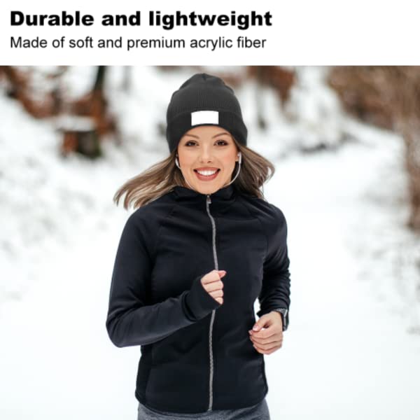Ovjircd Ping Beanie Hat for Women Men Winter Hat Womens Cuffed Winter Beanie Warm Skull Cap Plain Knit Hat Cap Black