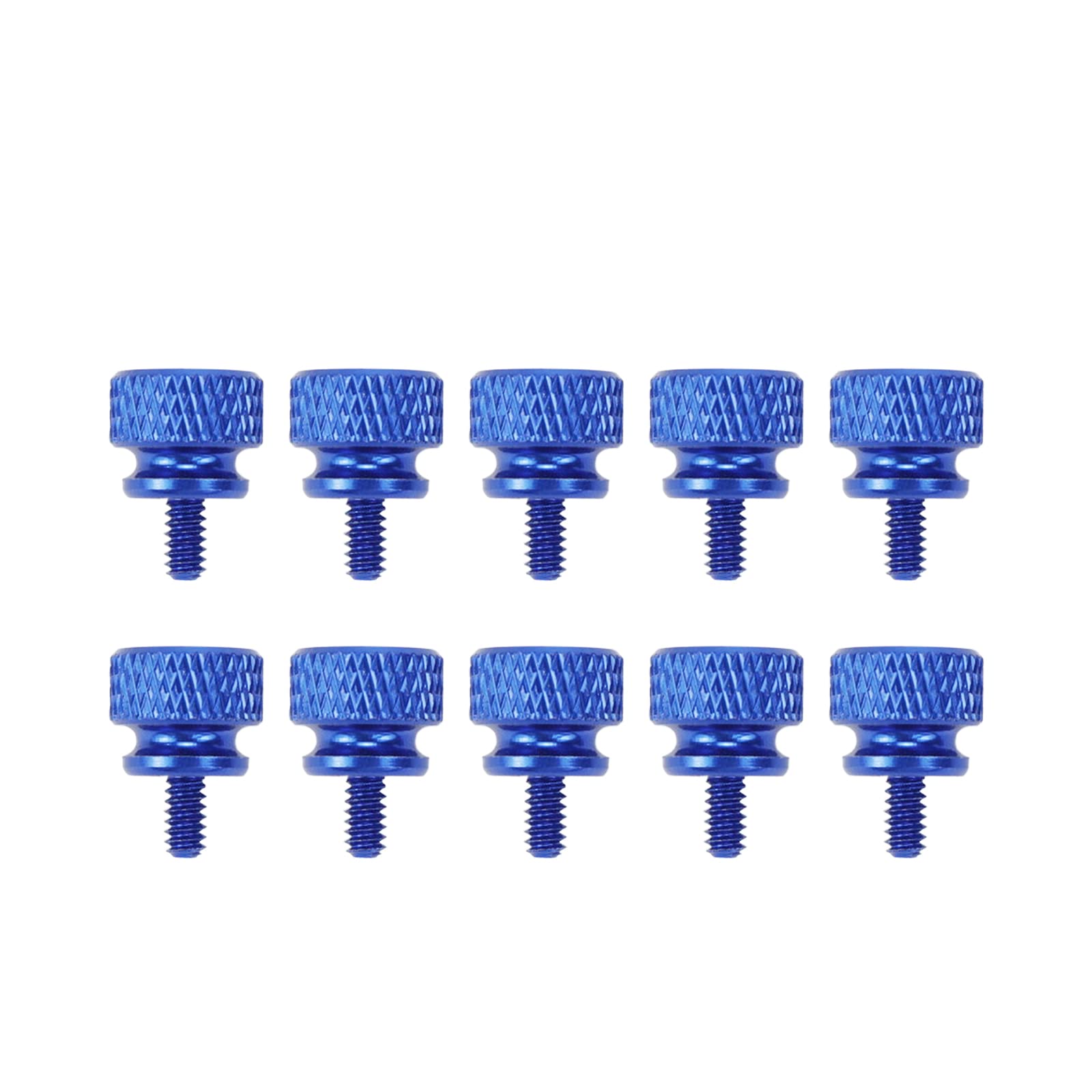 Semetall 10pcs Pc Computer Case Fastener Thumb Screws,Computer Case Thumbscrews for Computer Cover/Power Supply (Blue)
