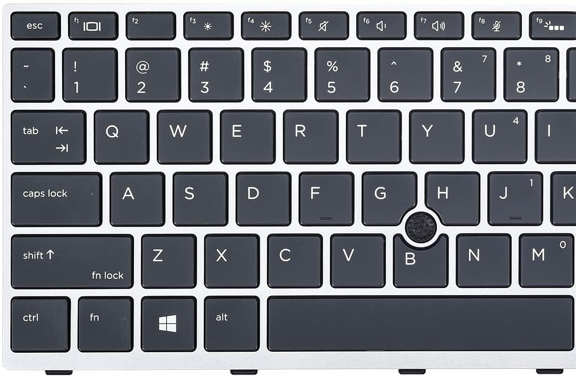 Replacement Backlight Keyboard for HP EliteBook 840 G5 840 G6 & EliteBook 745 G5 745 G6, EliteBook 840 G5 Keyboard with Pointer Silver Frame US Layout L11307-001 L14378-001