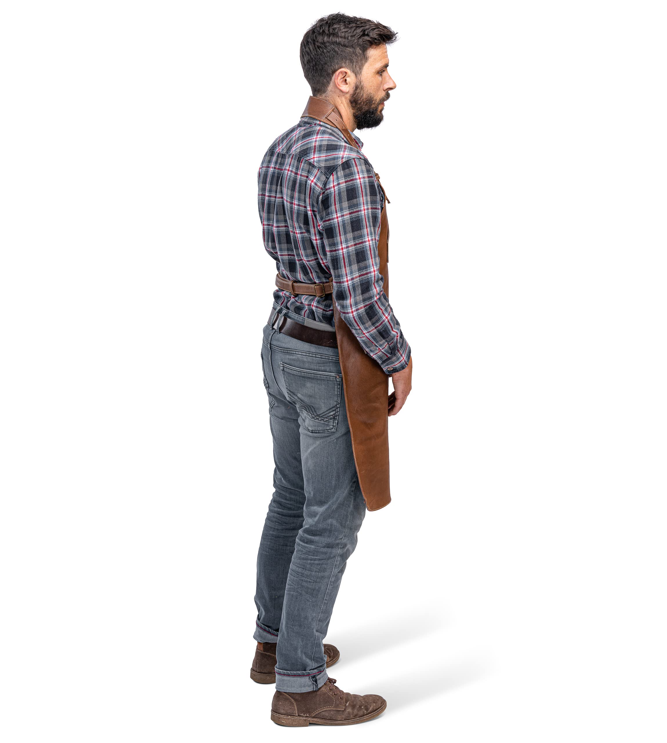 Premium Leather Apron - Full Leather handcrafted BBQ, Working, Barber Apron - One-Cut Style, adjustable Chef`s apron Henry