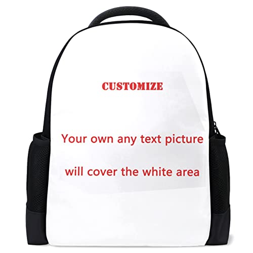 ZZXXB Custom Casual Backpack Personalized Your Text Picture Waterproof Travel Daypack Children School Bag