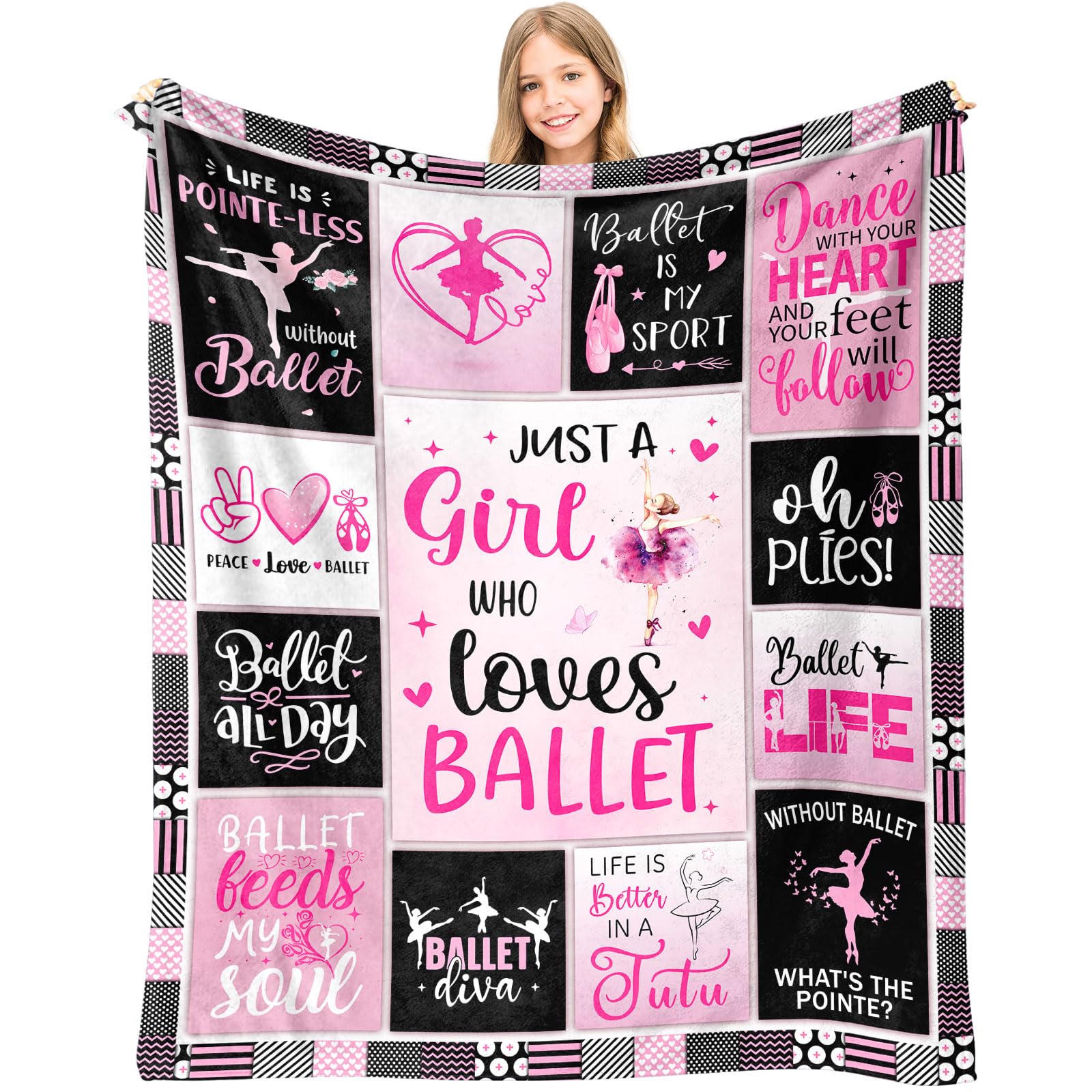 Stbyiz Dance Gifts Throw Blanket 60"x 50" - Dance Recital Gifts for Girls - Ballerina Gifts for Girls Teens - Ballet Dancer Gifts - Best Gifts for Dance Recital for Girls - Gifts for Ballerinas