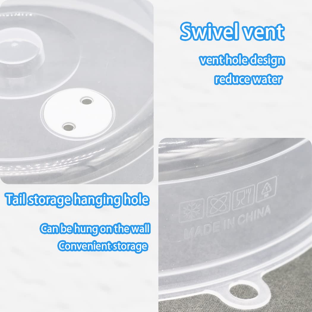 Microwave Splatter Cover for Food, BPA-Free Steam Vents Microwave Plate Cover with Easy-Grip Handle, Fruit Drainer Basket, For Dishwasher Safe & Refrigerator - 2Pcs (Diameter 9 inch + 6.7 inch)