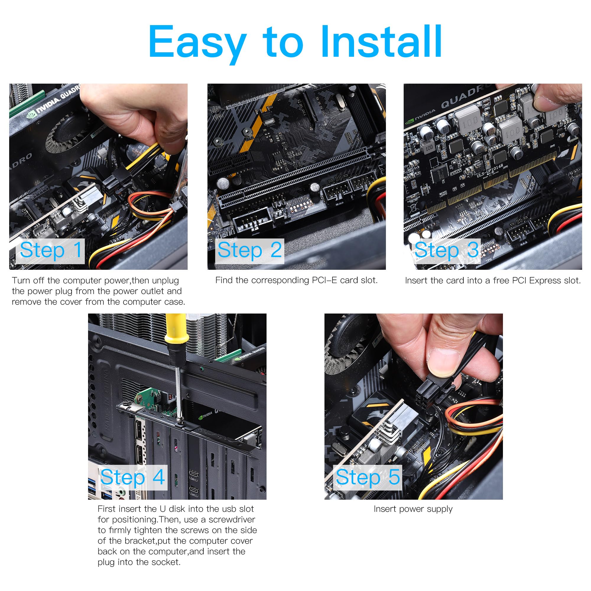 Sinefine 5 Ports USB 3.0 PCI Express (PCIe) Expansion Card (3 USB Type-A and 2 USB Type-C Ports)