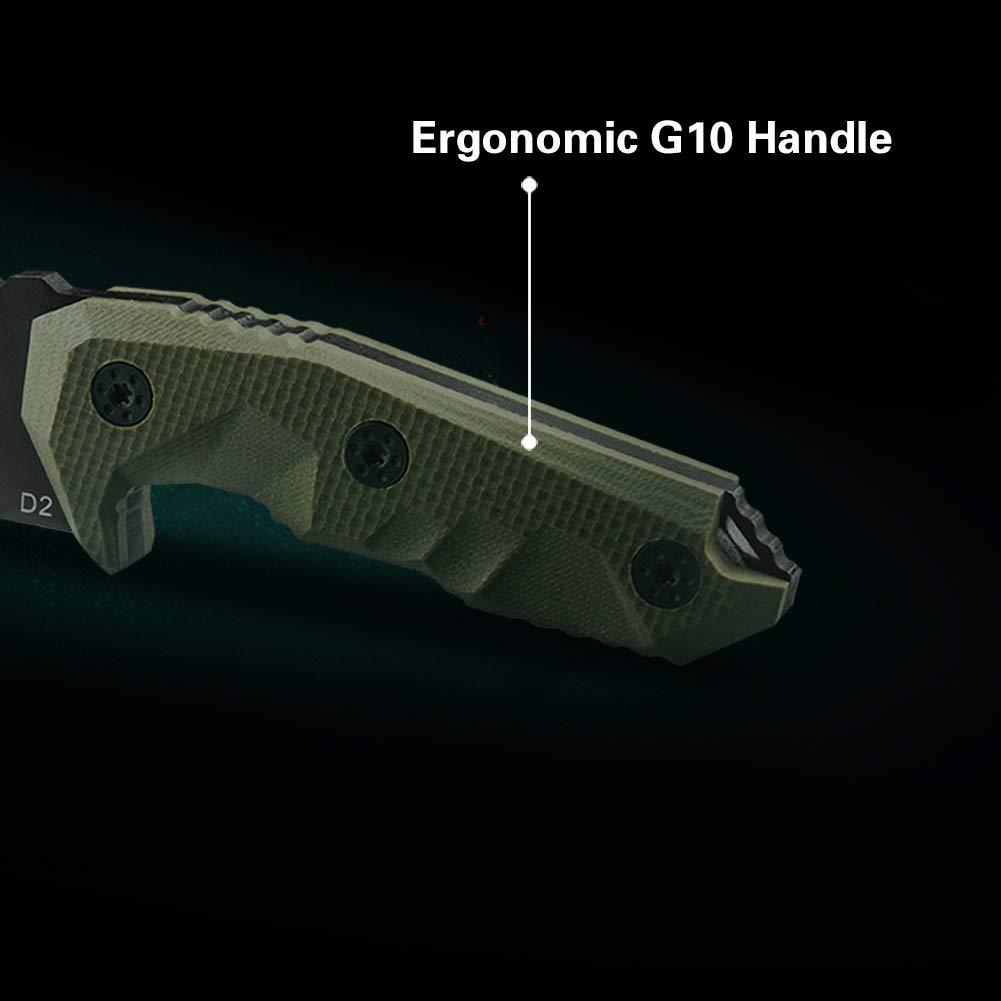 HX OUTDOORS - Small fixed blade Tanto knives with Kydex sheath made D2 Steel and G10 Handle