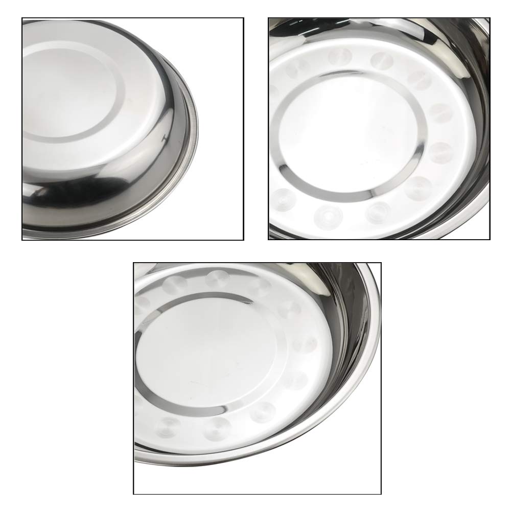 Nicesh 7.64 Inch Stainless Steel Round Plate, Dinner Plate Dish, Pack of 6